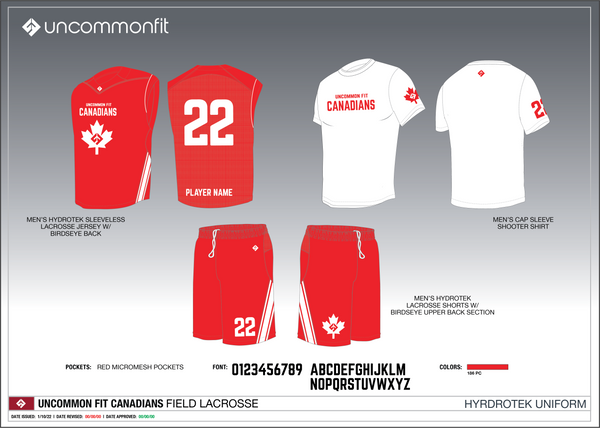 UCfit Canadians Game Day Package | box lacrosse uniforms