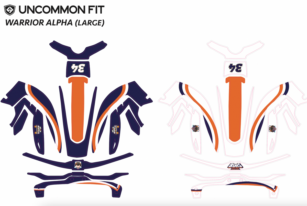 Beefing Bears Helmet Wraps | box lacrosse uniforms | Uncommon Fit
